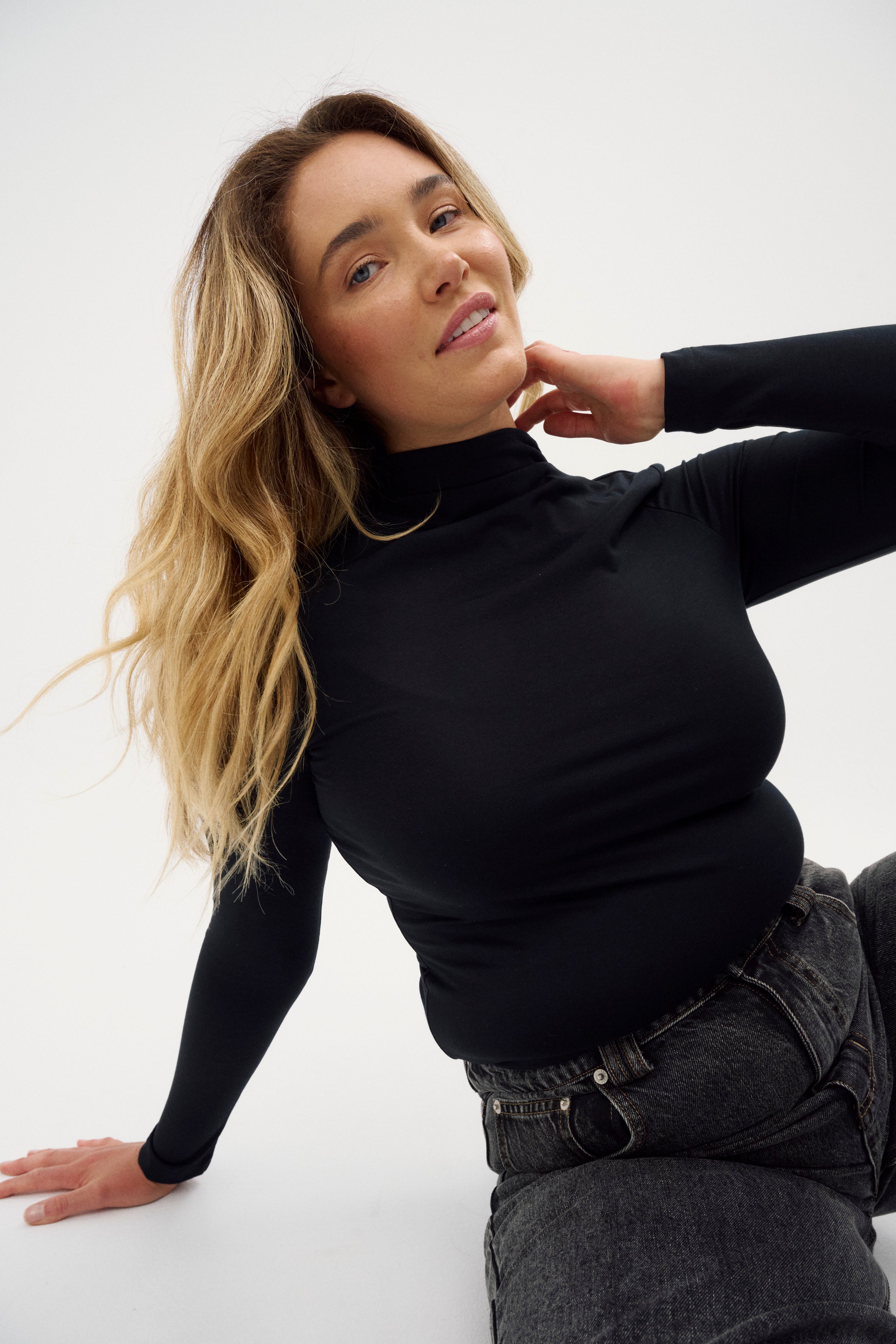 Emily Mock Neck Long Sleeve Black - Final Sale – Primi